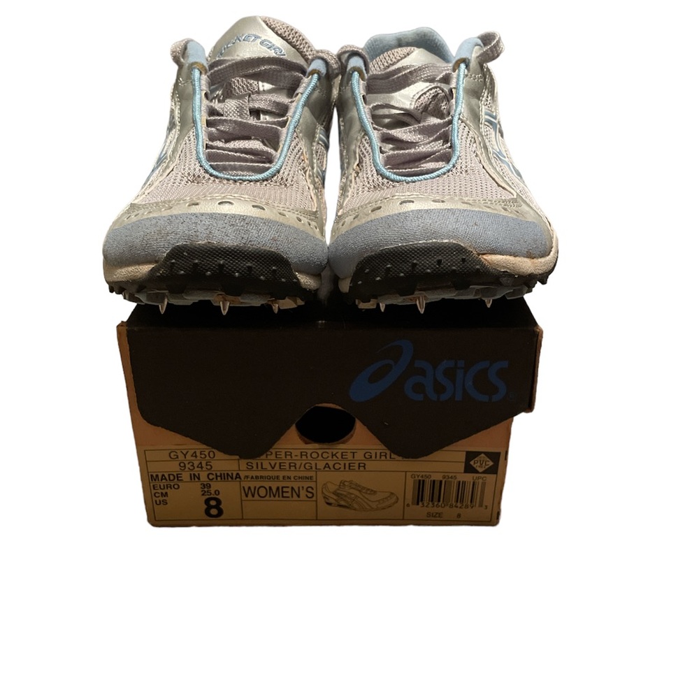 Asics Blue And Silver Hyper Girl Xc Spikes Cross Coun… - Gem